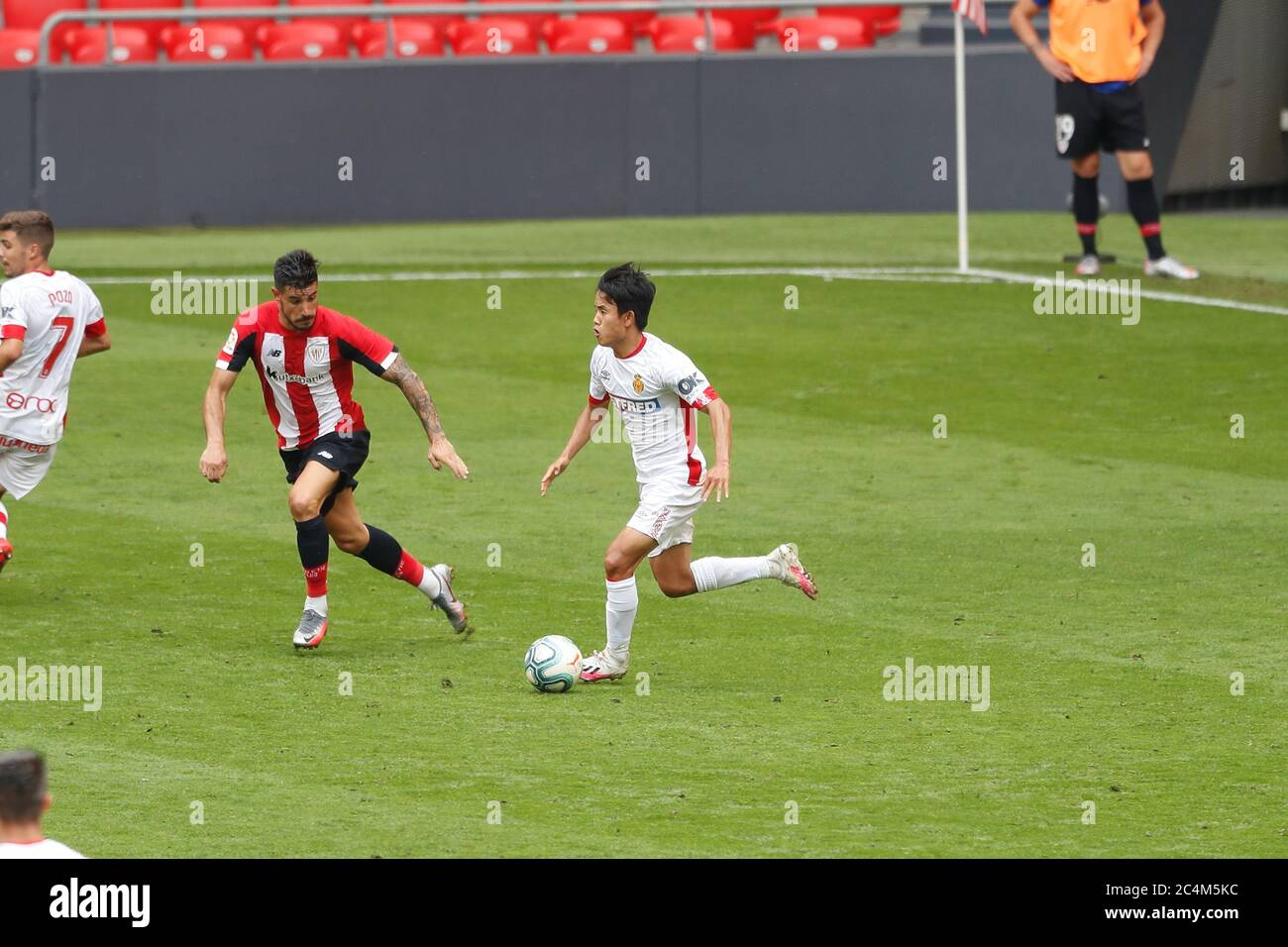 Bilbao, Spain. 27th June, 2020. (L-R) Yuri Berchiche (Bilbao), Takefusa ...