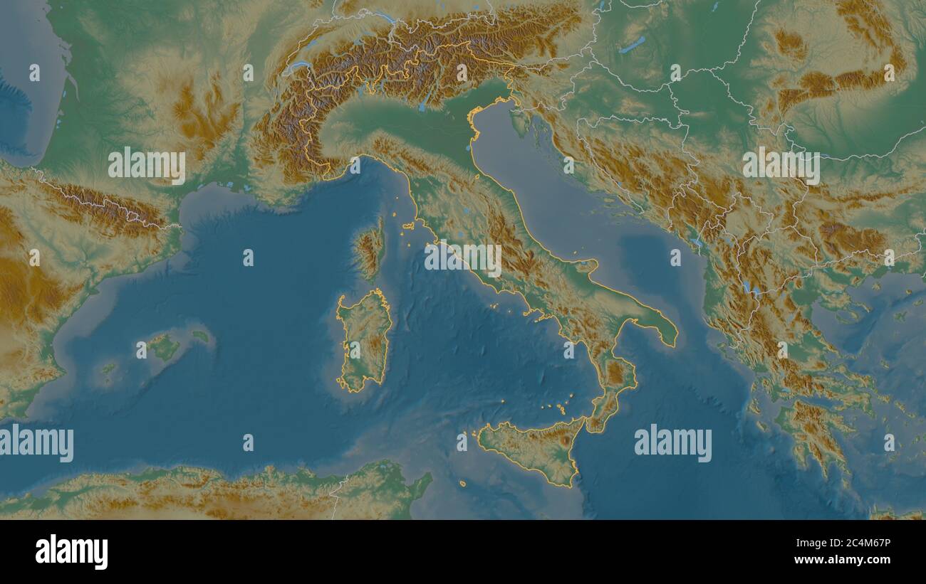 Map italy relief atlas hi-res stock photography and images - Alamy