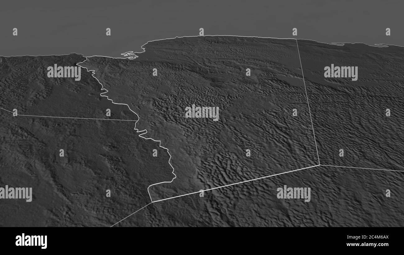 Zoom in on Saint James (parish of Jamaica) outlined. Oblique ...
