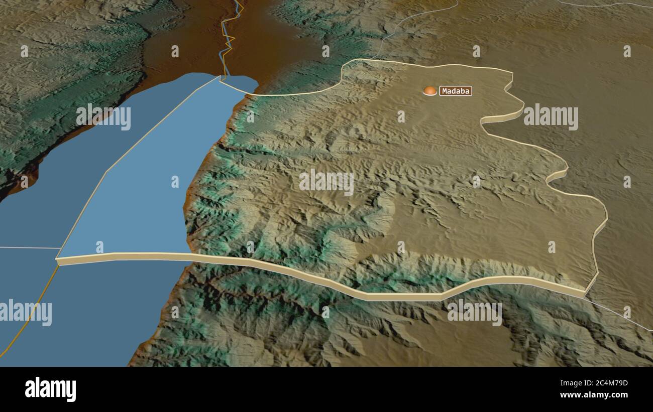 Jordan relief map border hi-res stock photography and images - Alamy