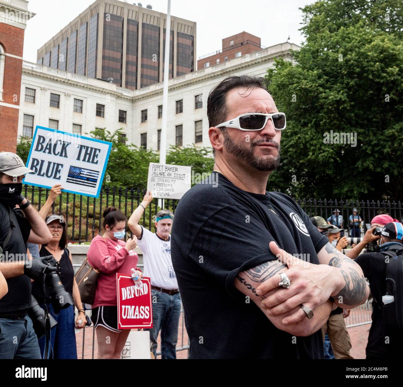 June 27, 2020, Boston, Massachusetts, USA: Men wearing "Nationalist ...