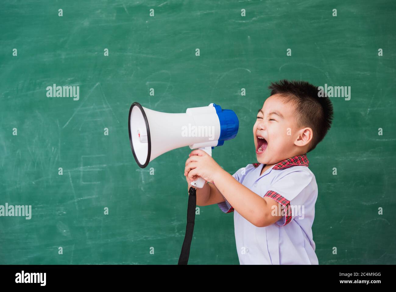 Back to School. Asian funny cute little child boy kindergarten ...