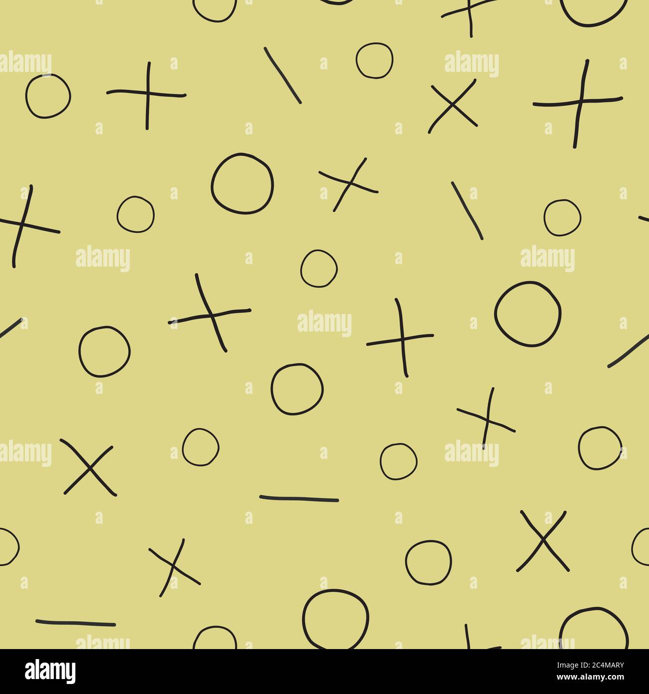 Scattered Symbols black on yellow background vector seamless repeat ...