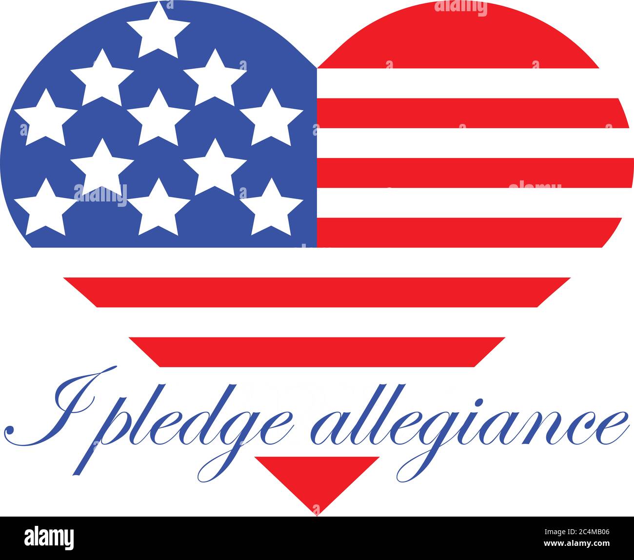 Independence Day Heart Shaped Flag with I pledge allegiance Stock Photo ...