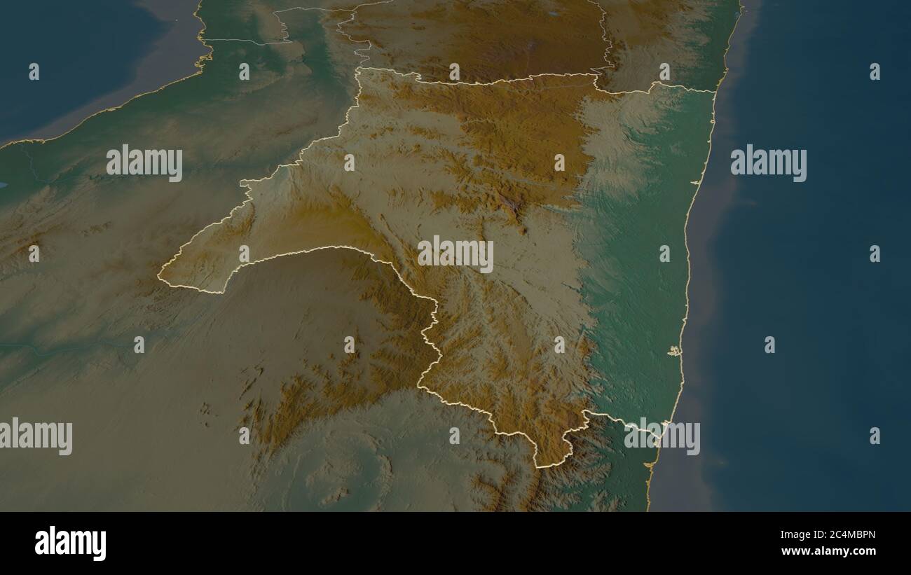Zoom in on Fianarantsoa (autonomous province of Madagascar) outlined ...
