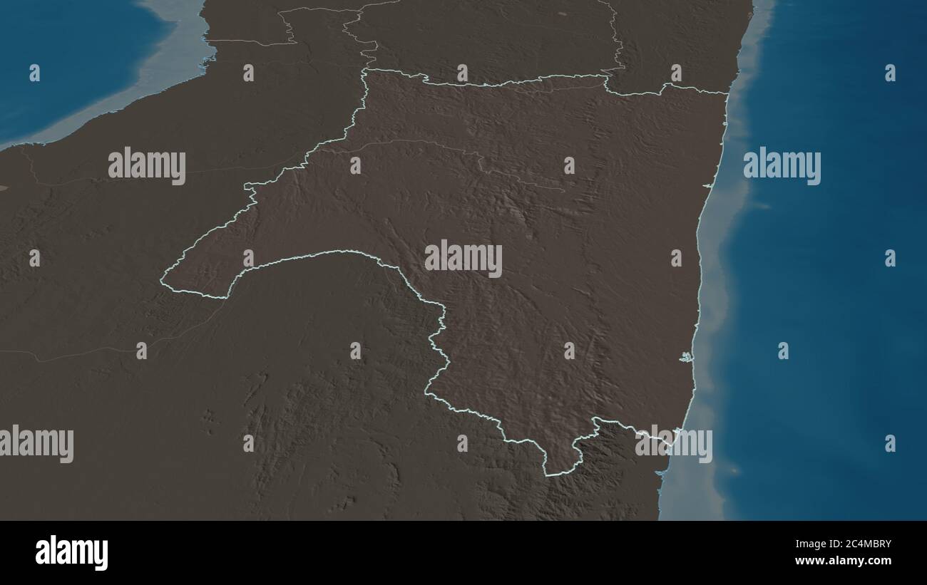 Zoom in on Fianarantsoa (autonomous province of Madagascar) outlined ...
