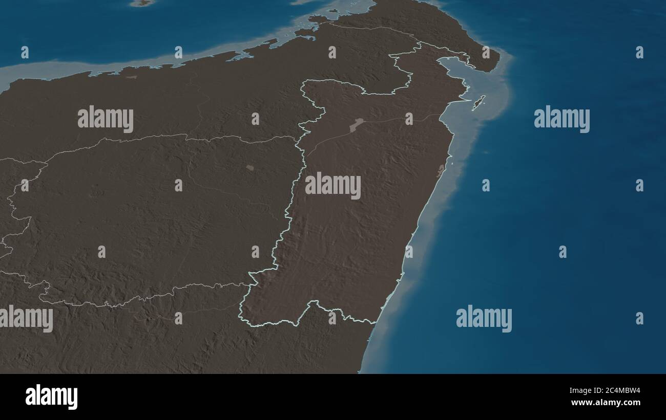 Zoom in on Toamasina (autonomous province of Madagascar) outlined ...