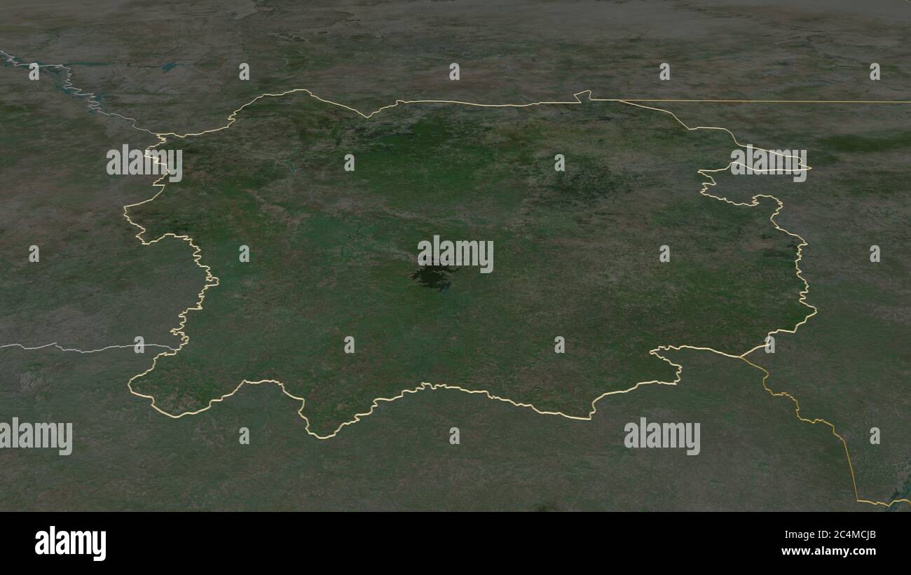 Zoom in on Kayes (region of Mali) outlined. Oblique perspective ...