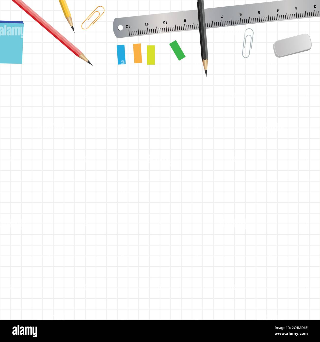 Back to school concept on white color graph style background with ...