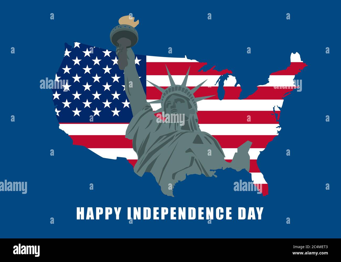 United States happy independence day. Illustration of liberty statue on ...