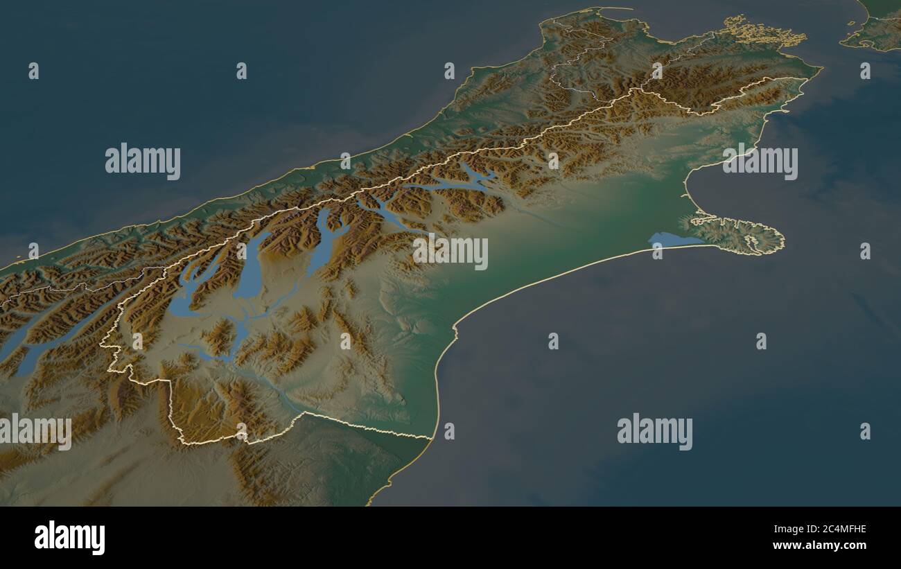 Zoom in on Canterbury (regional council of New Zealand) outlined ...