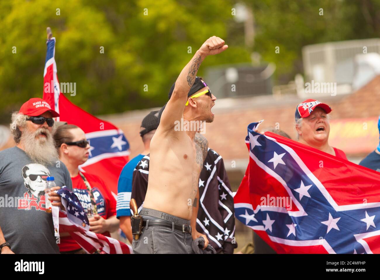McKinney, Texas, USA. 27th June, 2020. Protesters gather for a third ...