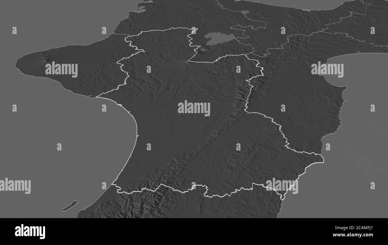 Zoom in on Manawatu-Wanganui (regional council of New Zealand) outlined ...