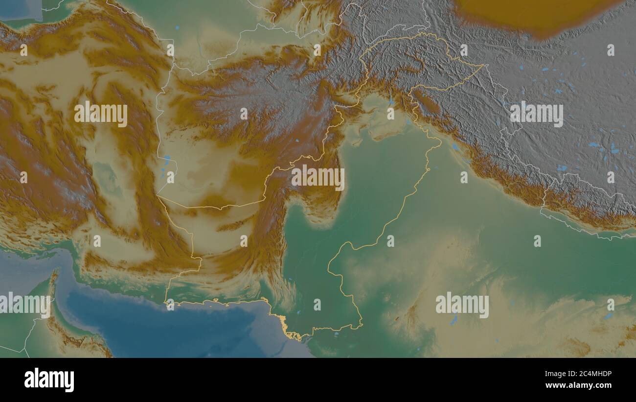 Pakistan relief map hi-res stock photography and images - Alamy