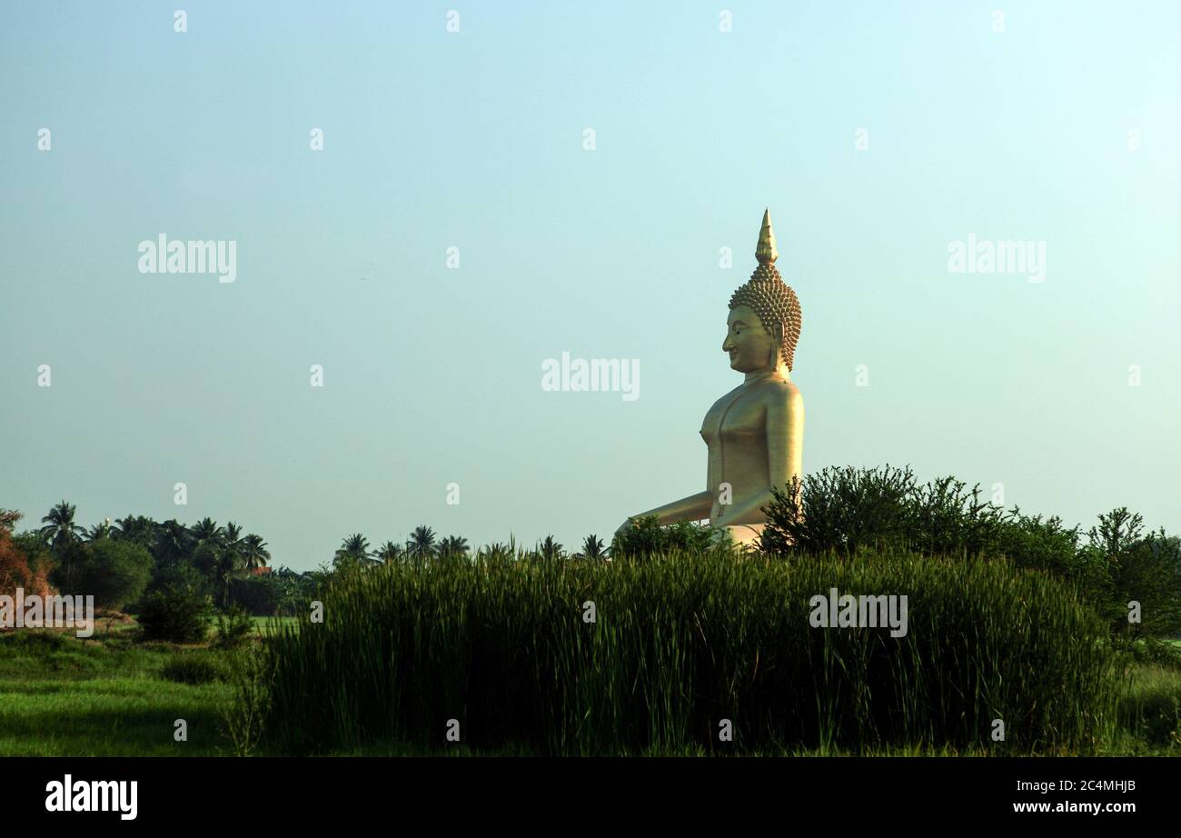 The Wat Muang temple, the sacred Buddhist place of worship in Ang Thong ...