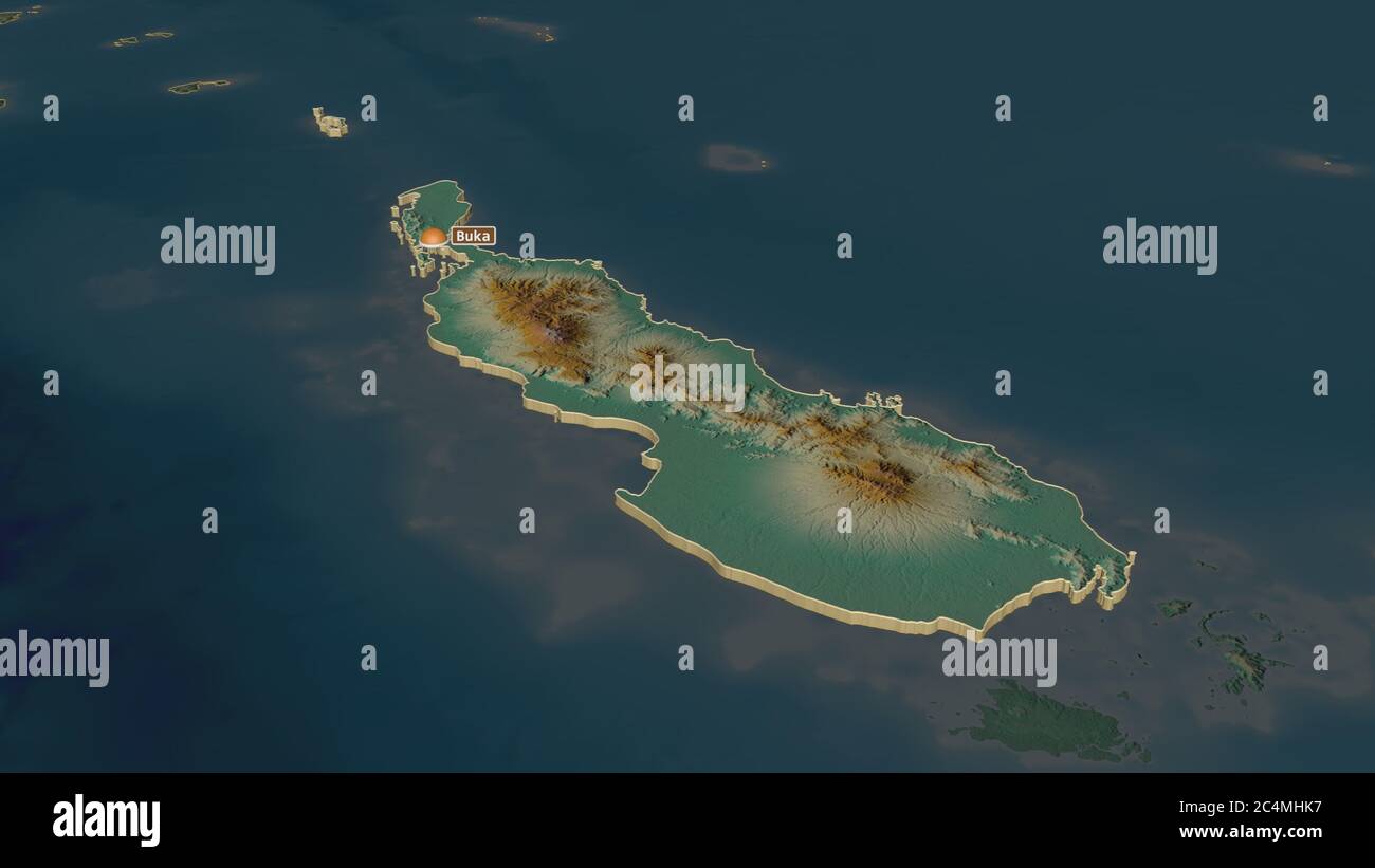 Zoom in on Bougainville (autonomous region of Papua New Guinea ...