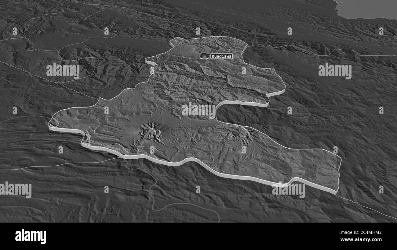 Zoom in on Chimbu (province of Papua New Guinea) extruded. Oblique ...