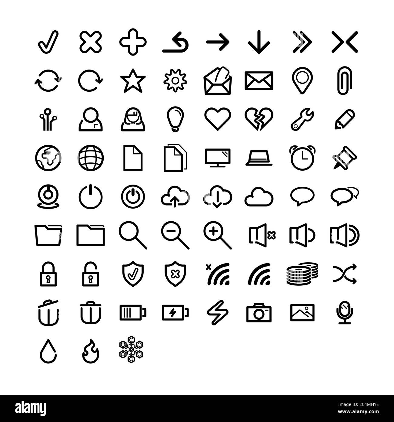 Thin Lines Web Icons Set for Web and Mobile. Vector Illustration Stock ...