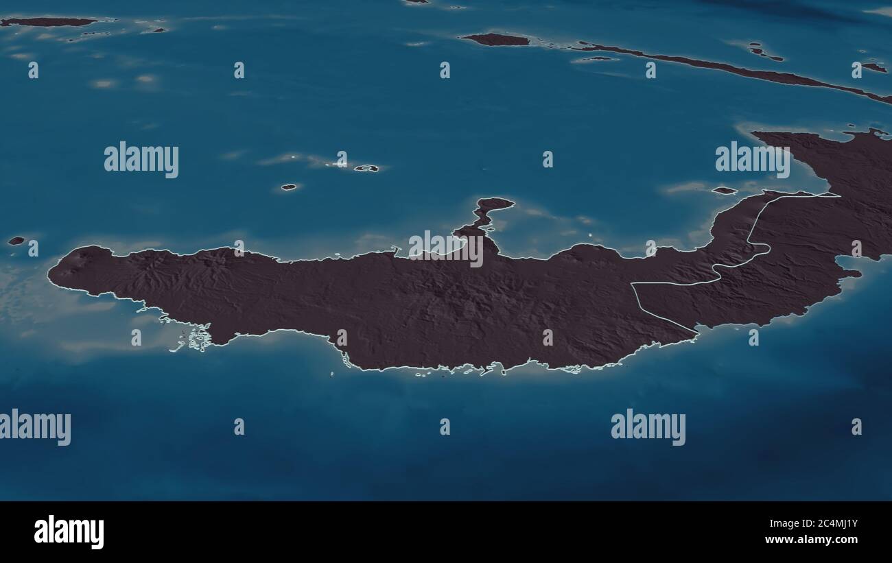Zoom in on West New Britain (province of Papua New Guinea) outlined ...