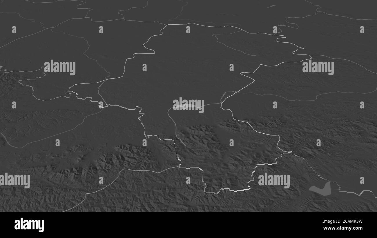 Zoom in on Silesian (voivodeship of Poland) outlined. Oblique ...