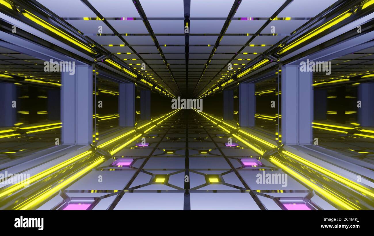 3D rendering illustration with futuristic sci-fi colorful techno lights Stock Photo - Alamy