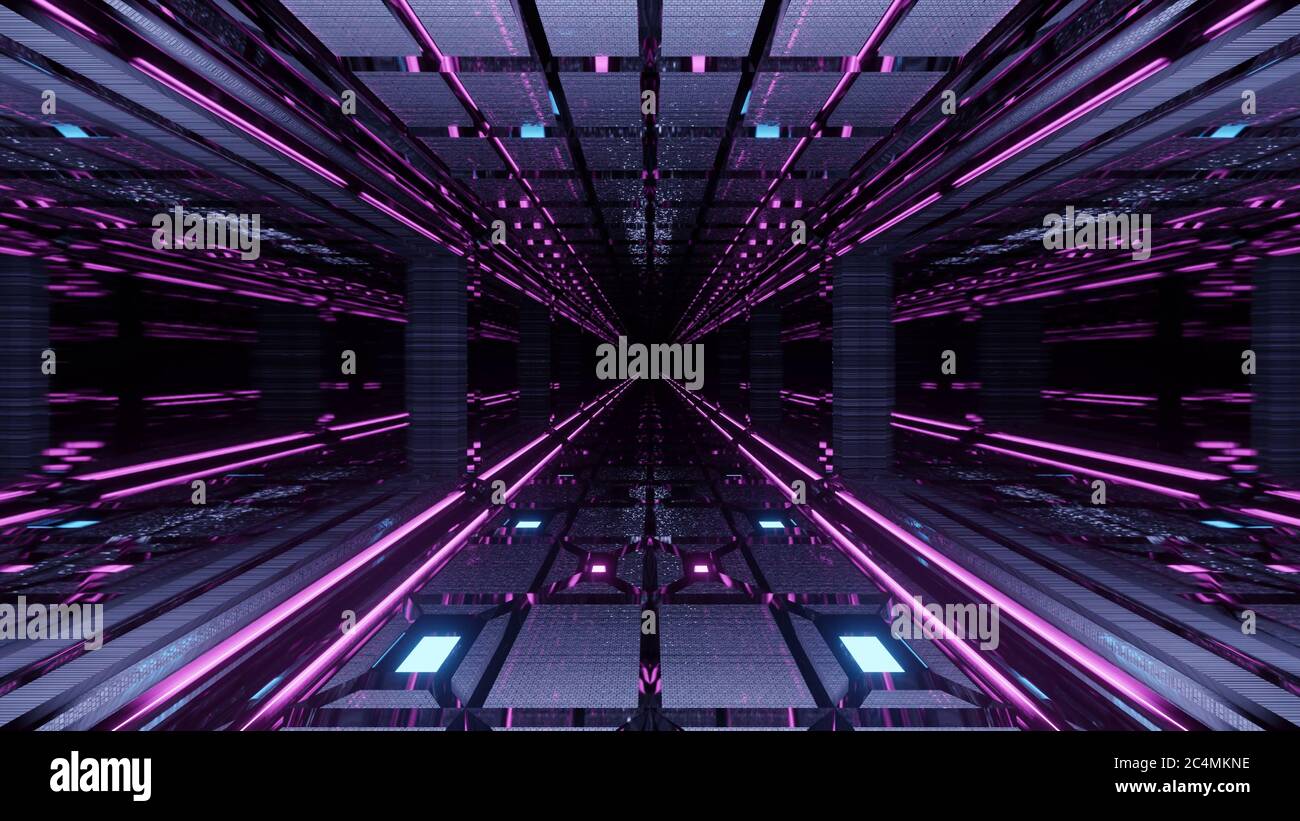 3D rendering illustration of futuristic colorful techno lights crating a tunnel Stock Photo - Alamy