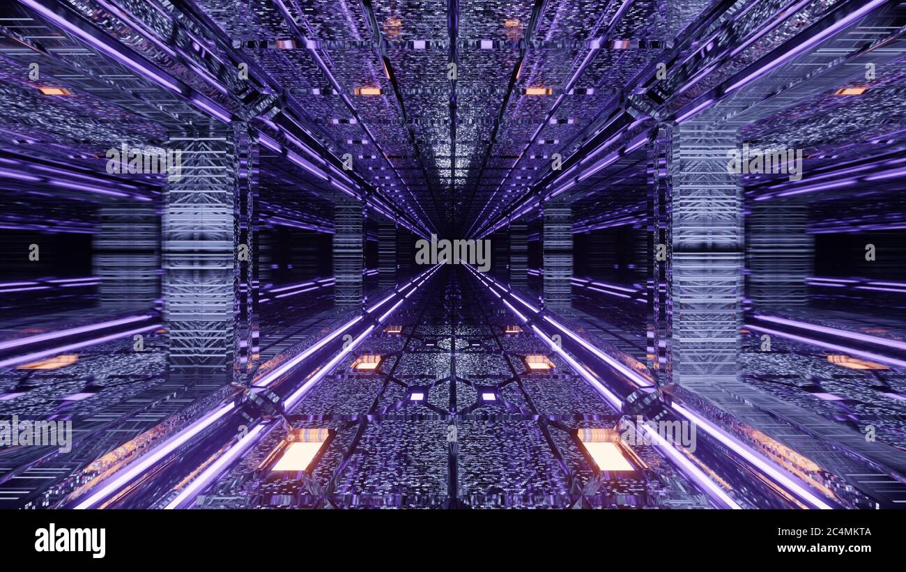 3D rendering futuristic illustration with purple futuristic techno ...