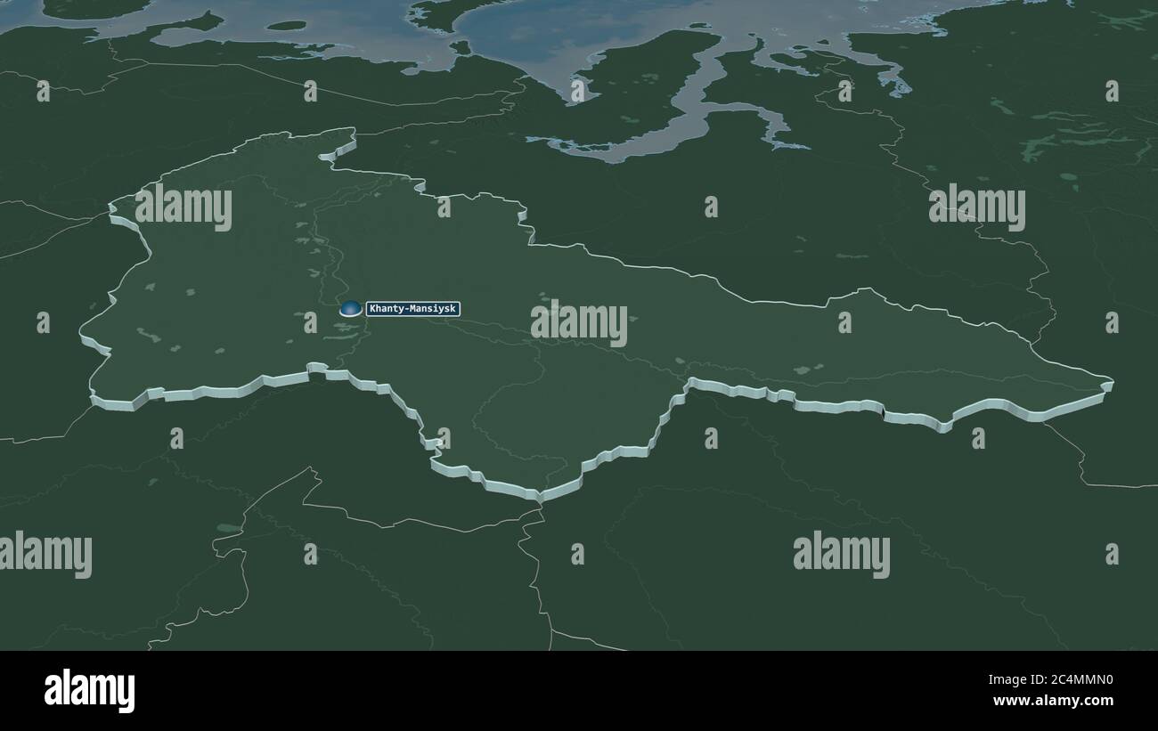 Zoom in on Khanty-Mansiy (autonomous province of Russia) extruded ...