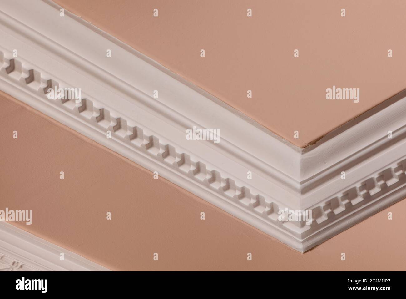 White frame on the beige ceiling corner Stock Photo - Alamy