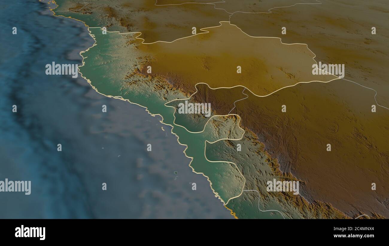 Zoom in on Makkah (region of Saudi Arabia) outlined. Oblique ...