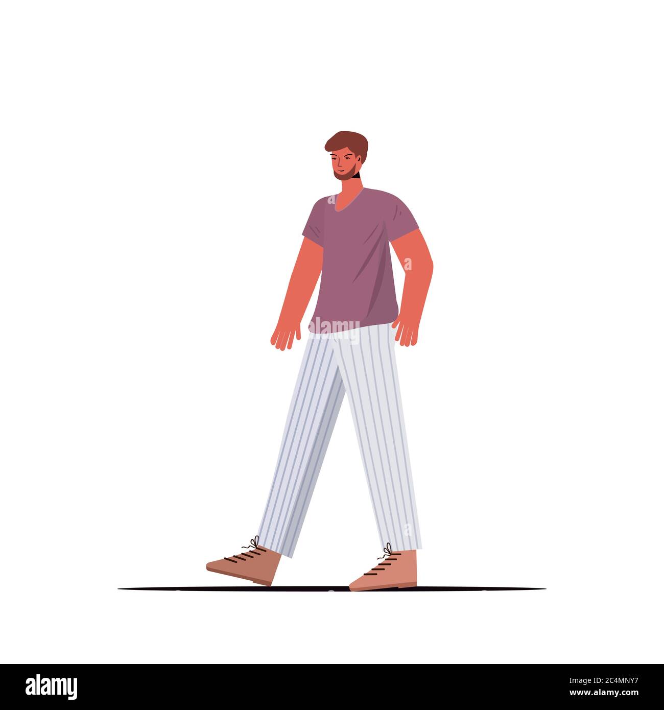young man in casual trendy clothes male cartoon character standing pose ...