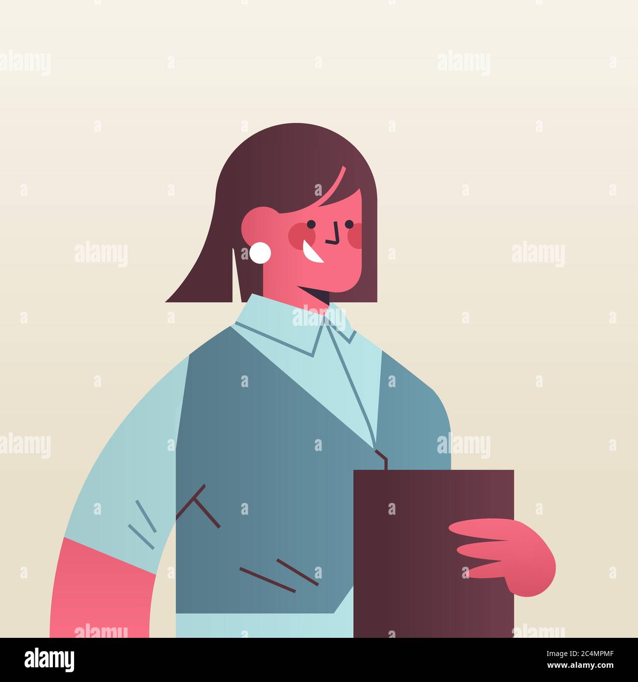 happy businesswoman holding folder attractive business woman office ...