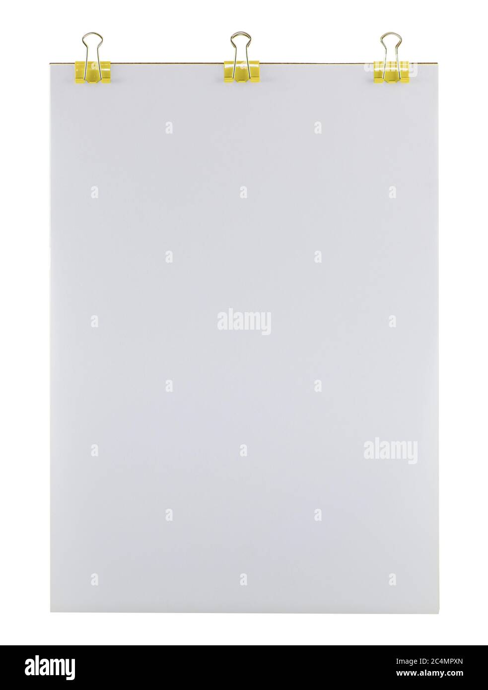 White sheet of paper with golden paper clips - perfect for note taking ...