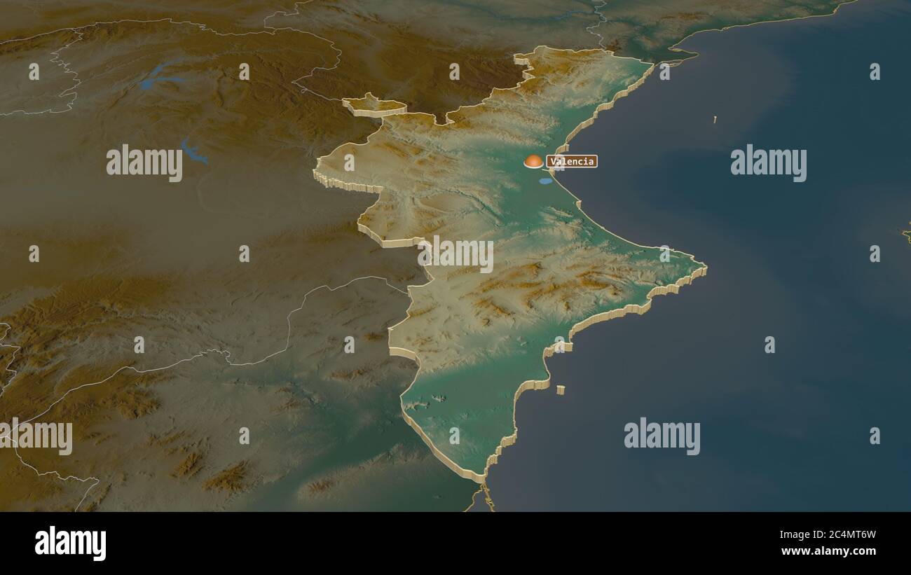 Valencia spain relief map hi-res stock photography and images - Alamy
