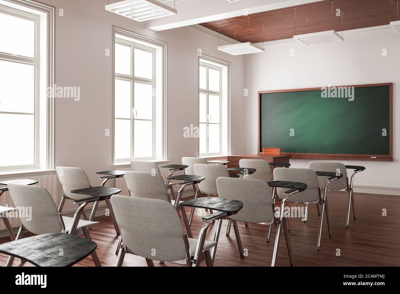 Empty Classroom for Large Classes 3D Rendering Stock Photo - Alamy