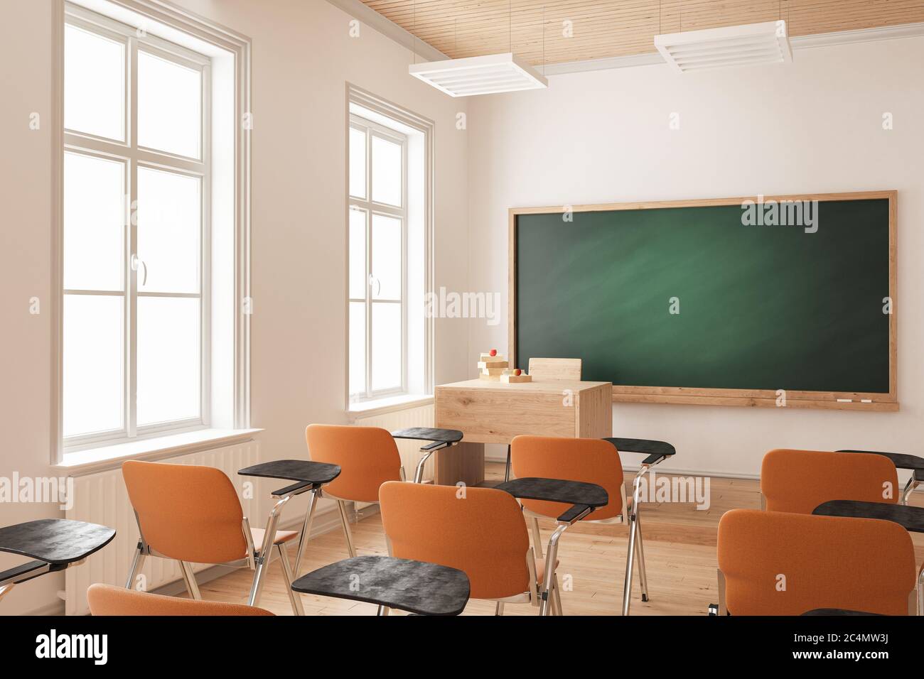 Empty Classroom for Large Classes 3D Rendering Stock Photo - Alamy