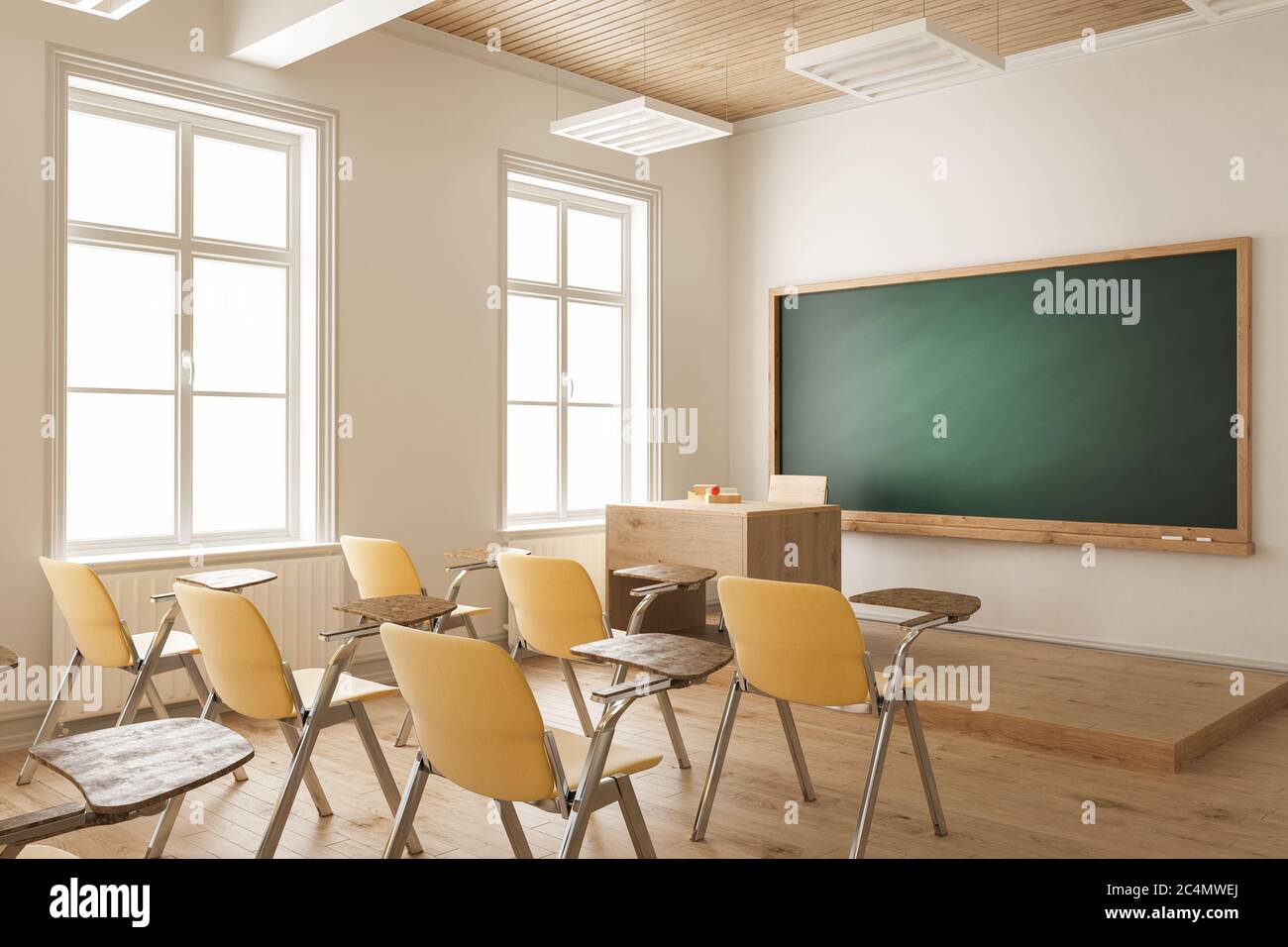 Empty Classroom for Large Classes 3D Rendering Stock Photo - Alamy