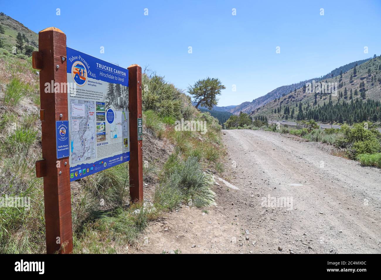 VERDI, NEVADA, UNITED STATES - Jun 02, 2020: A sign marks the Tahoe ...