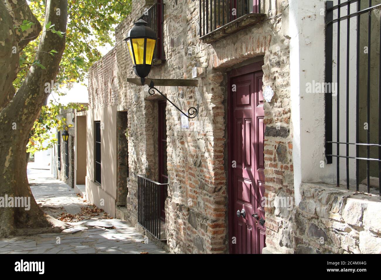 Old buildings under the sunlight at daytime in the Colonia Department ...