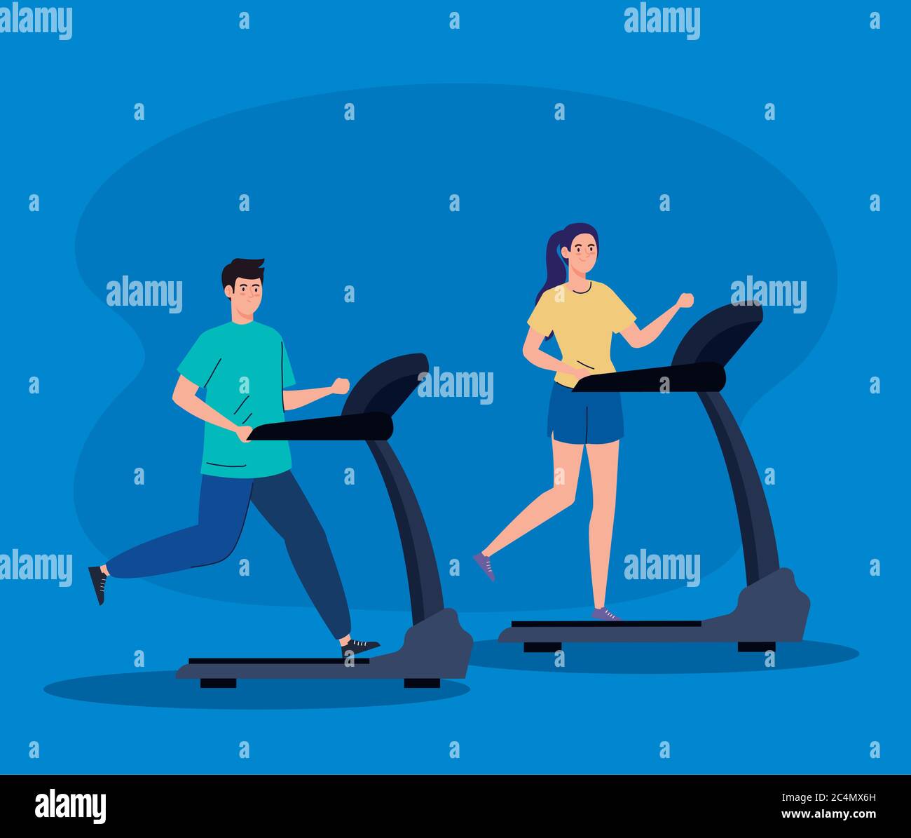 Treadmills gym Stock Vector Images - Alamy