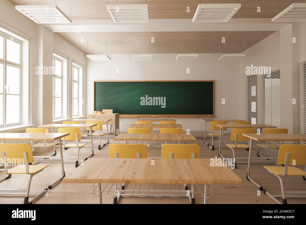 Empty Classroom for Large Classes 3D Rendering Stock Photo - Alamy