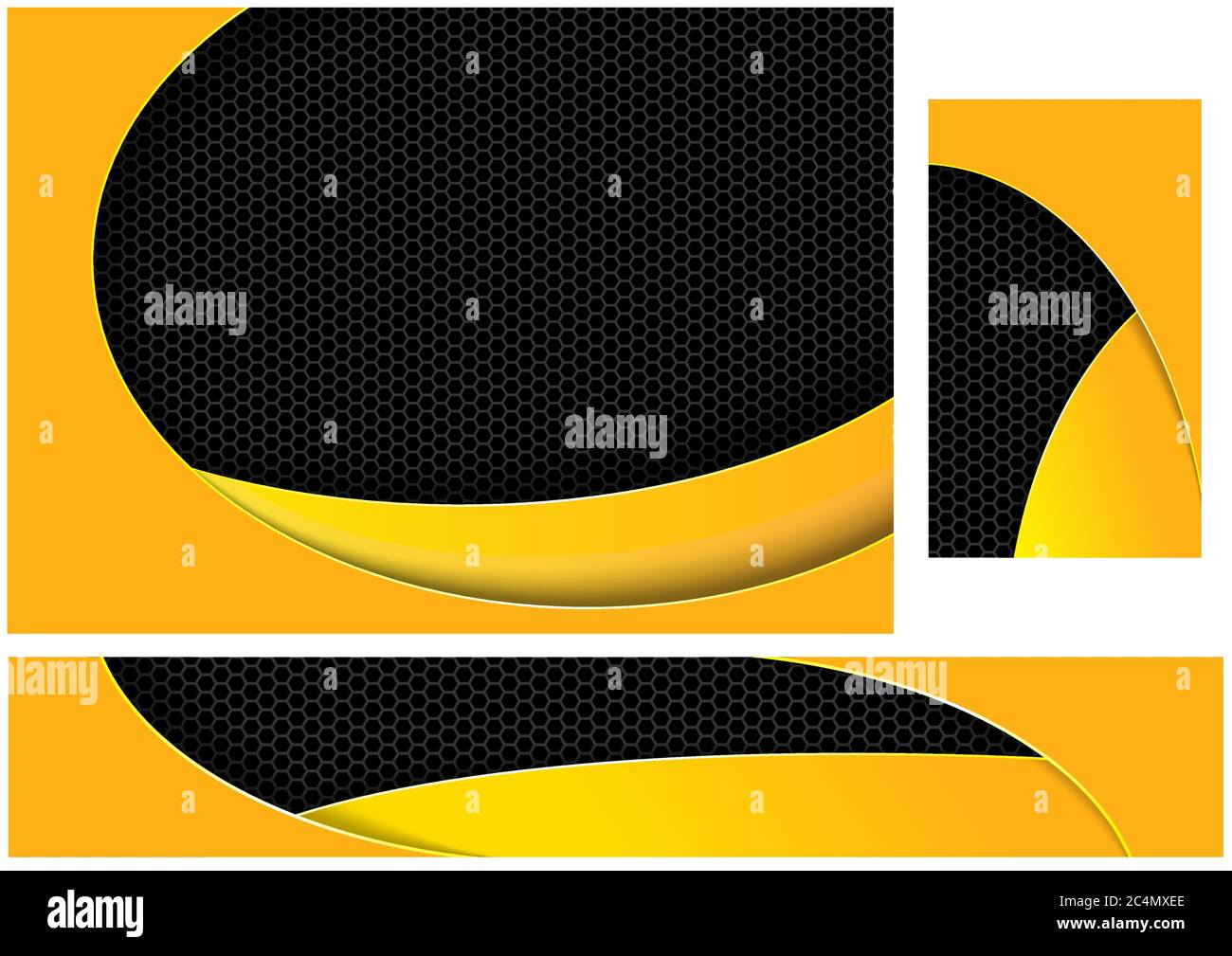 Abstract Black and Yellow Tech Design Set Stock Vector Image & Art - Alamy