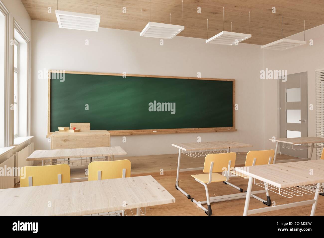 Empty Classroom for Large Classes 3D Rendering Stock Photo - Alamy