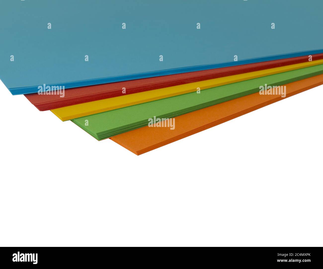 Colorful papers isolated on a white background Stock Photo - Alamy