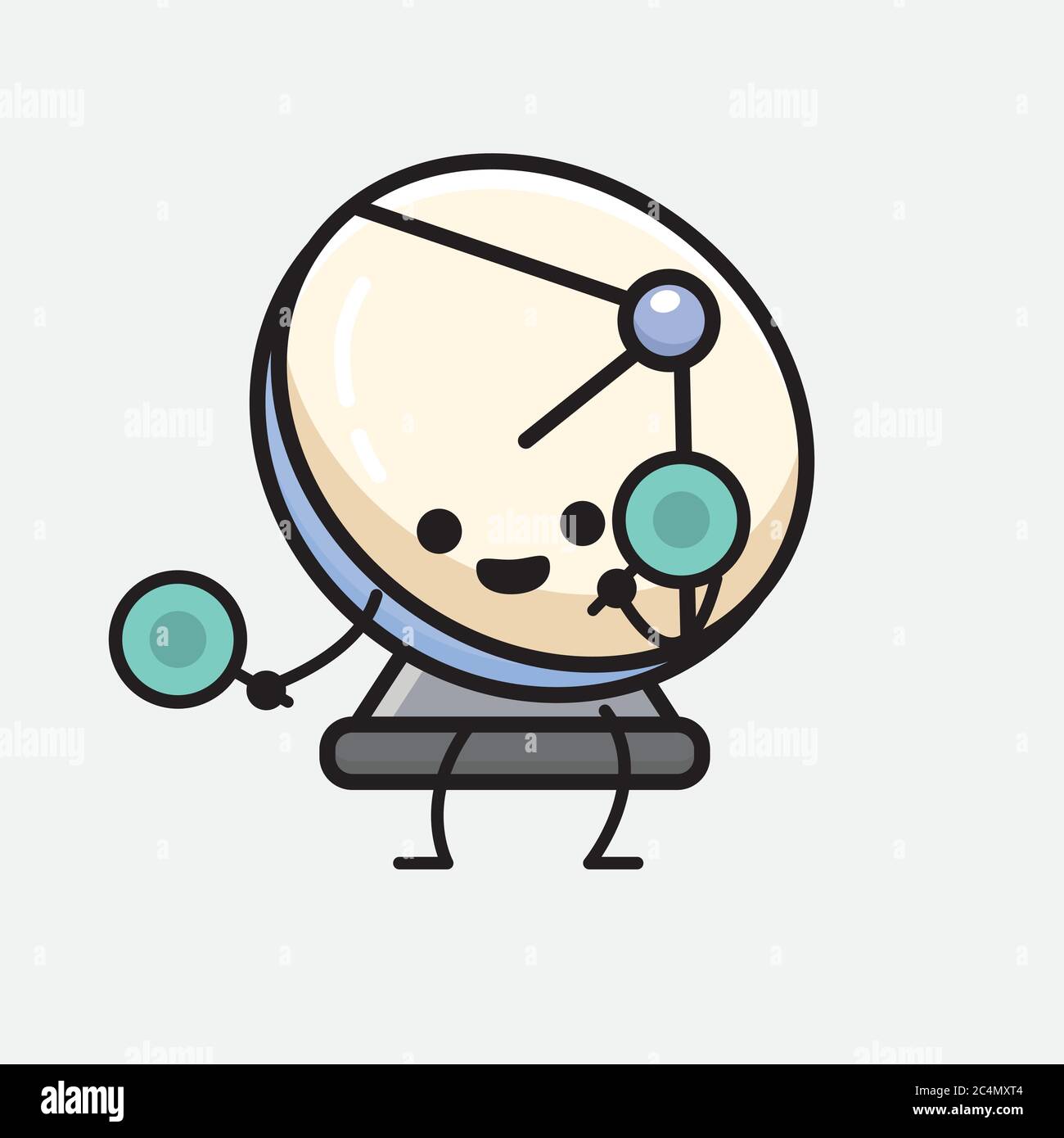 An illustration of Cute Parabolic Antenna Mascot Vector Character in ...