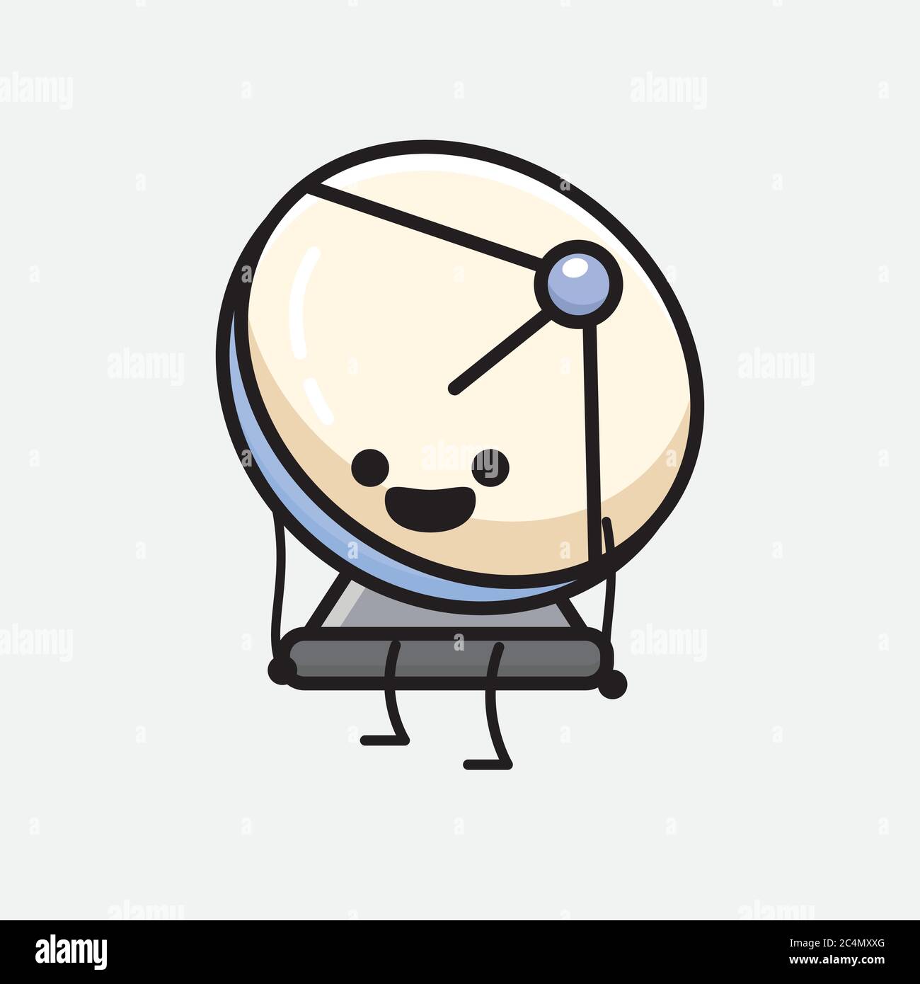 An illustration of Cute Parabolic Antenna Mascot Vector Character in ...