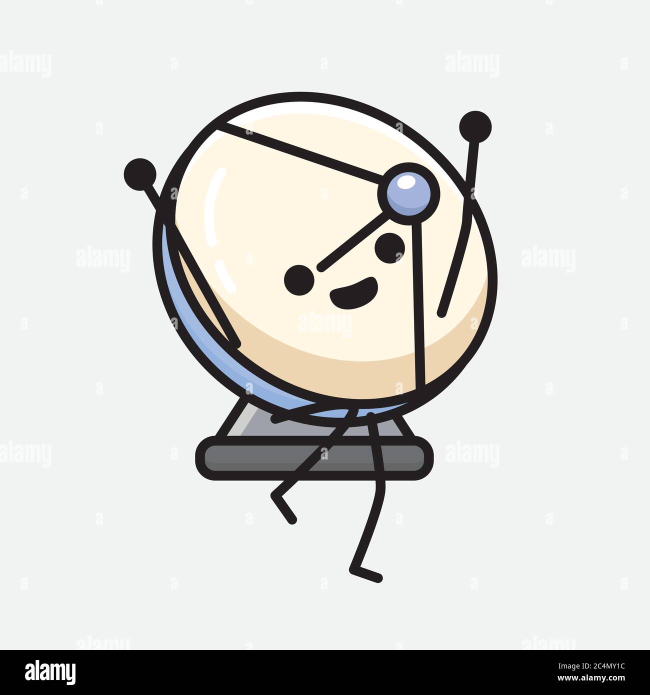 An illustration of Cute Parabolic Antenna Mascot Vector Character in ...
