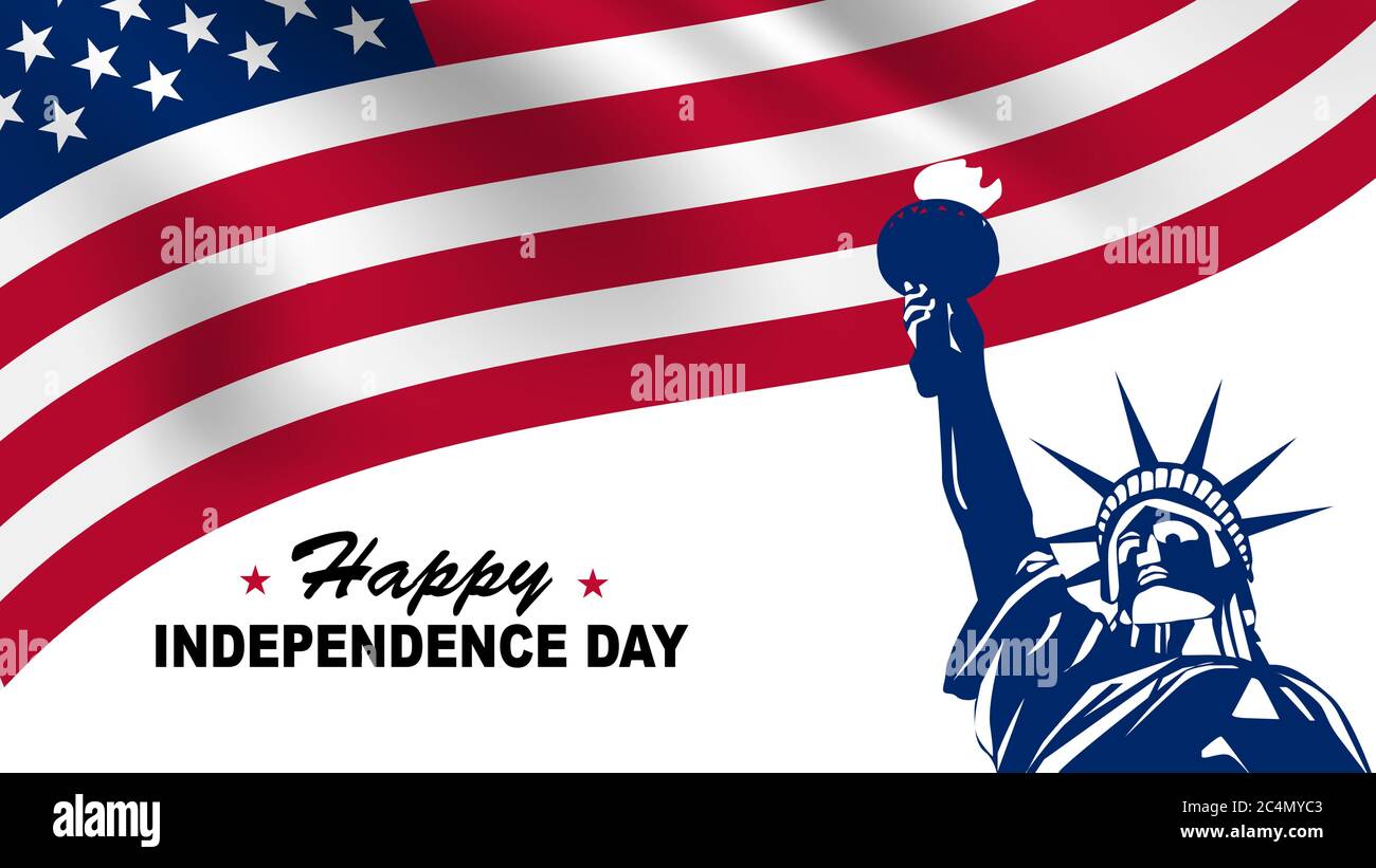 United States happy independence day. Illustration of liberty statue ...