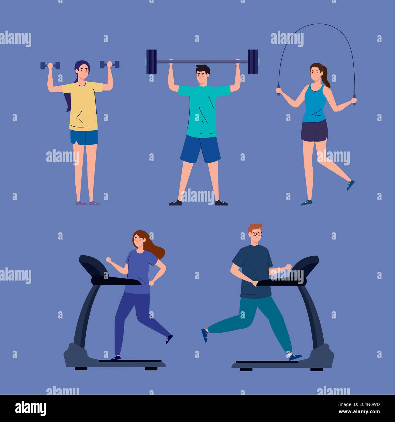 sport, group people practicing sport, healthy lifestyle Stock Vector ...