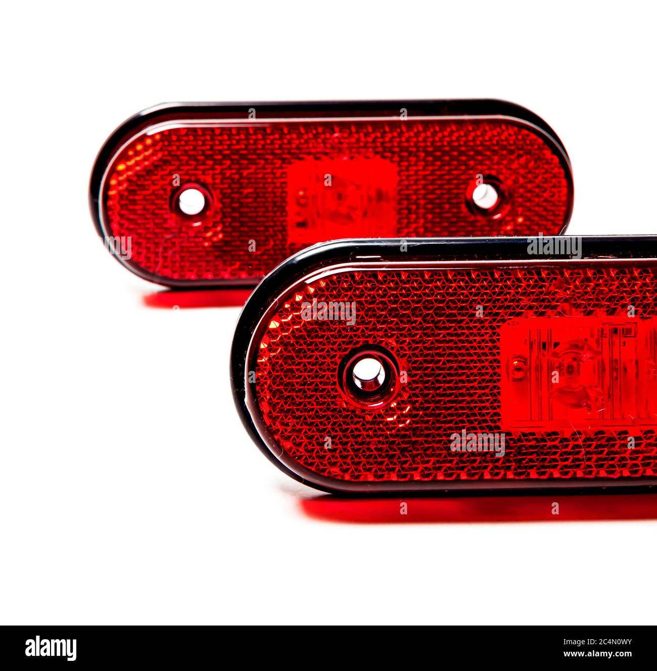 Truck rear LED side light isolated white background Stock Photo - Alamy